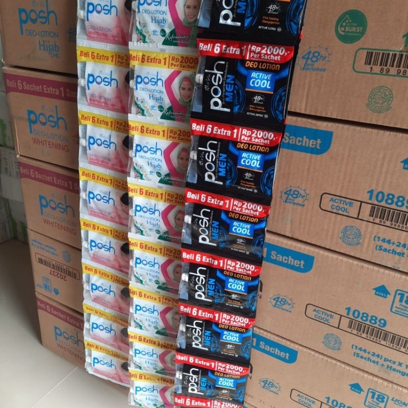 Jual Posh deo Lotion 14 sachet / renceng | Shopee Indonesia