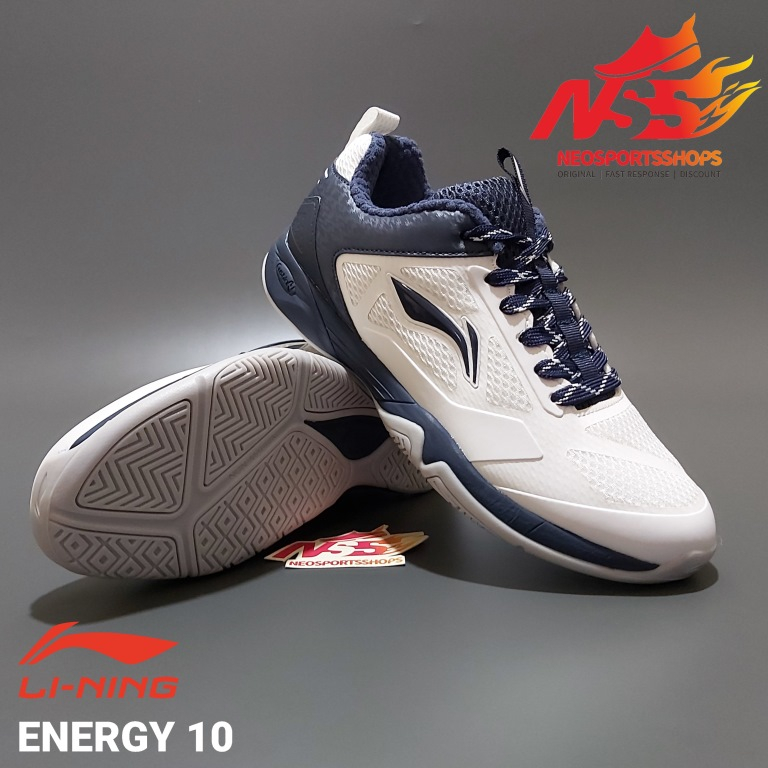 Jual Sepatu Badminton Lining Energy 10 White Navy Original Li-Ning ...