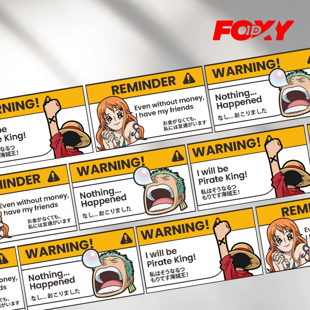 Jual (3 Pcs) Stiker Warning Anime One Piece / Stiker Luffy / Stiker One ...