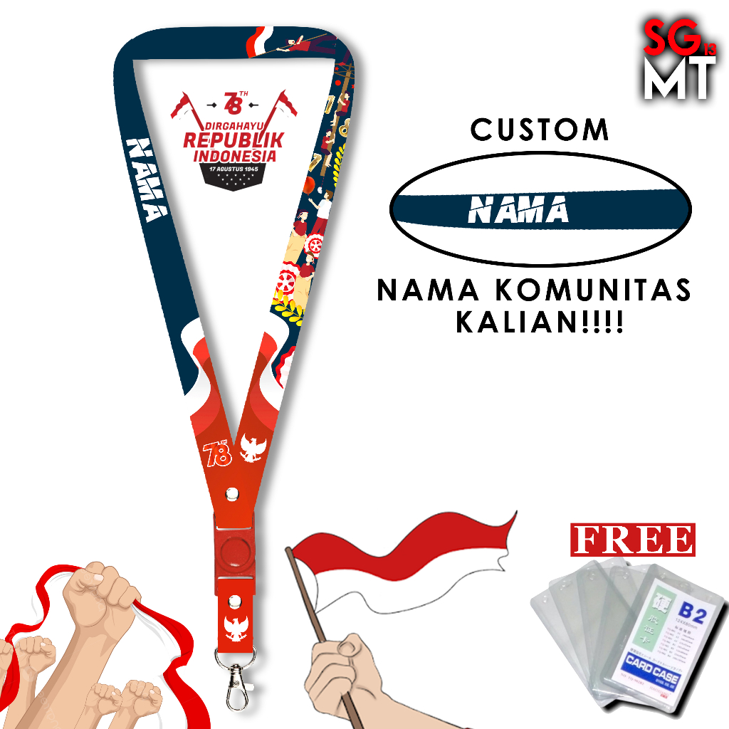 Jual Lanyard Custom Nama Printing Full 2 Sisi Ukuran 2cm Satuan Murah ...