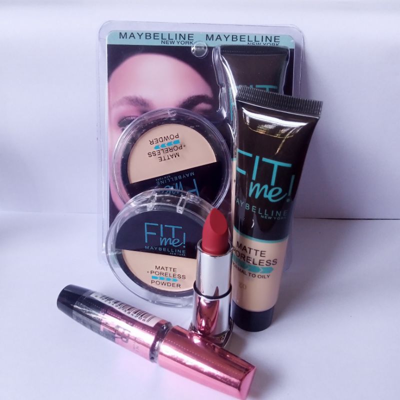 Jual Paket Bedak Foundation Fit Me/Haniku +Lipstik Stik+Maskara ...
