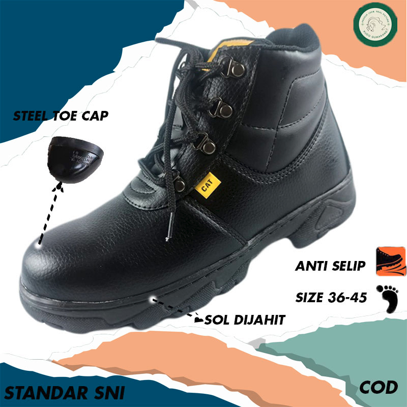 Jual Sepatu Safety Boot Lapangan Proyek Ujung Besi Standar Pabrik ...