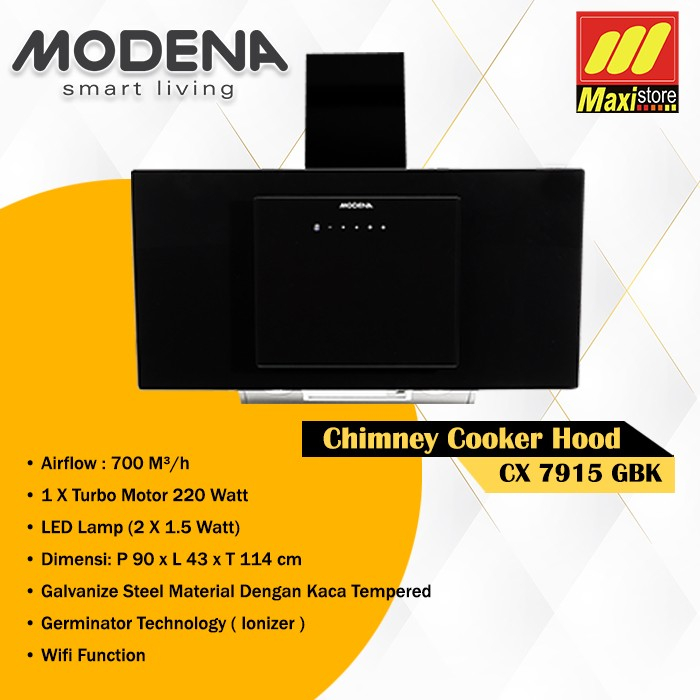 Jual MODENA CX7915 / CX 7915 GXBK Chimney Cooker Hood Tudung Hisap ...