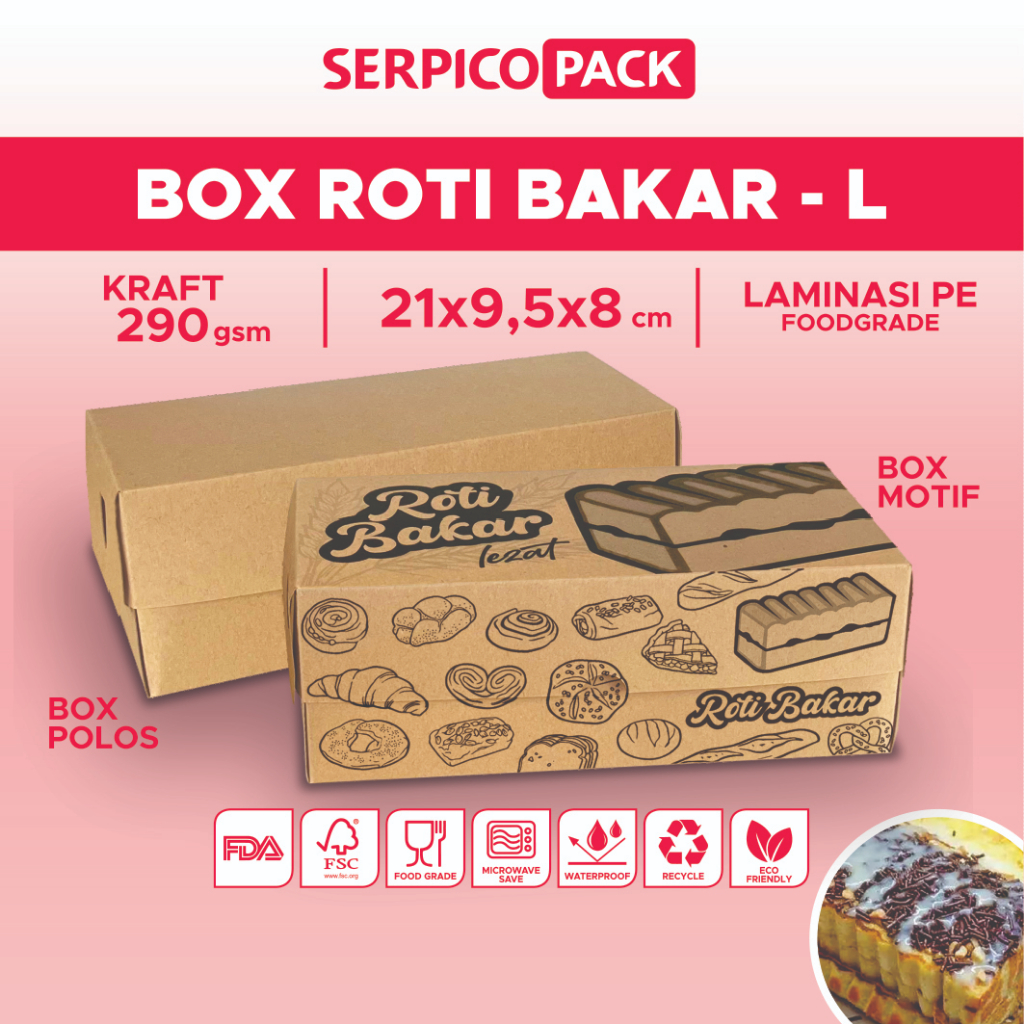 Jual Dus Roti Bakar Bandung ukuran 21x9,5x8 cm / Box Roti Bakar ...