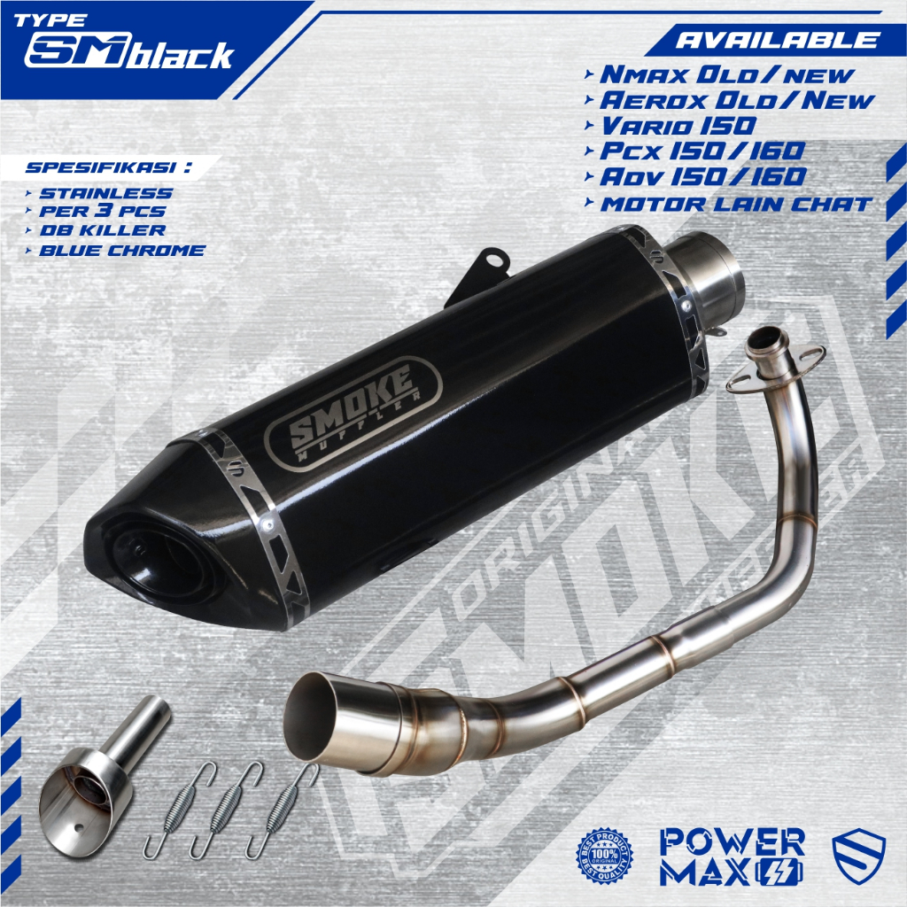 Jual Knalpot Yamahaa Aerox 155 Old / New Full System Tipe SM Black ...