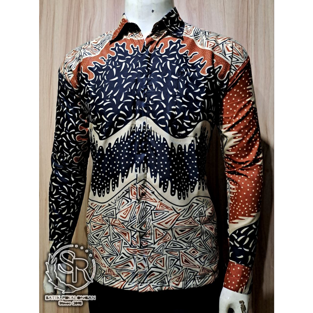 Jual BSWART Batik HRB026 Kenongo Batik Pria Kemeja Batik Motif Gerigi ...