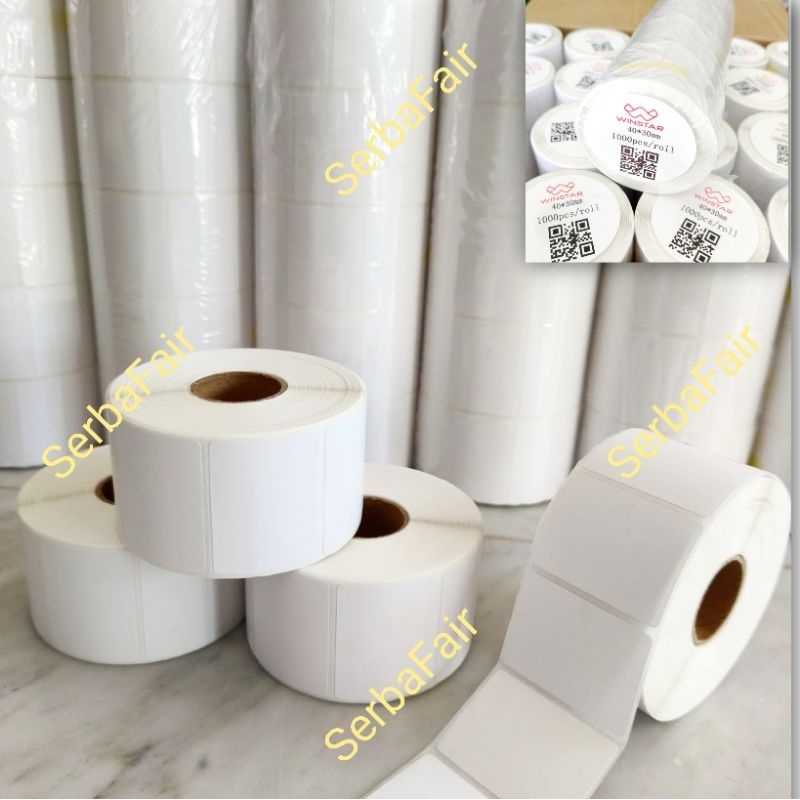 Jual Label Thermal 40x30MM 1 Line ISI 1000 PCS / Sticker Barcode 40x30 ...