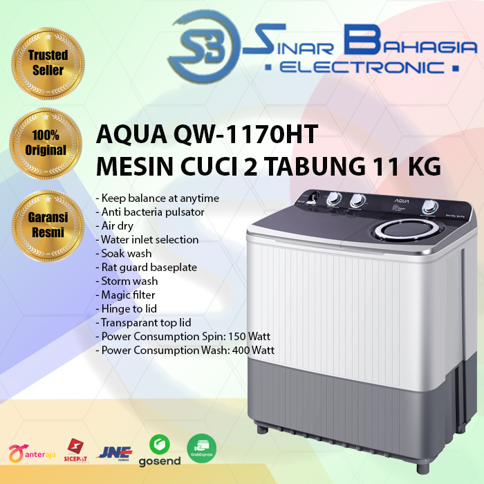 Jual AQUA QW-1170HT MESIN CUCI 2 TABUNG 11 KG (NEW) (KHUSUS BANDUNG) | Shopee Indonesia