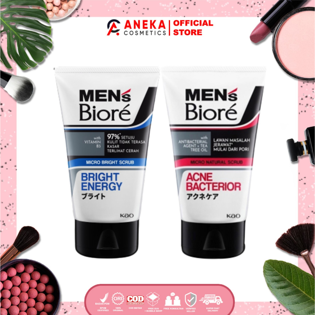 Jual MEN'S BIORE DOUBLE SCRUB FACIAL FOAM WHITE ENERGY 100 GR ...