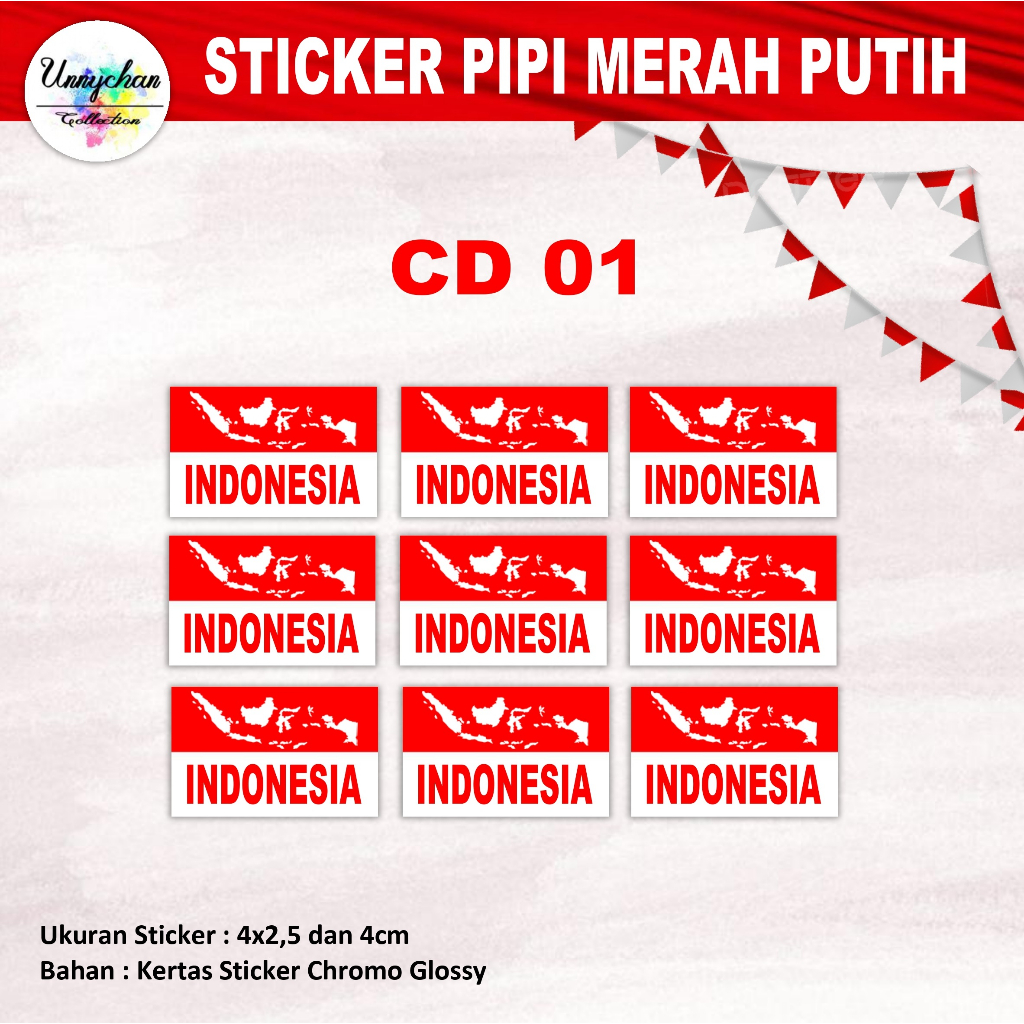 Jual Sticker Pipi Bendera Merah Putih / Stiker Bendera Indonesia ...