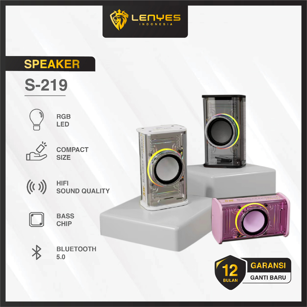 Jual LENYES S219 Mini Led Colorfull Lights Wireless Speaker Bluetooth 5.1 Hifi Sound Quality TWS ...