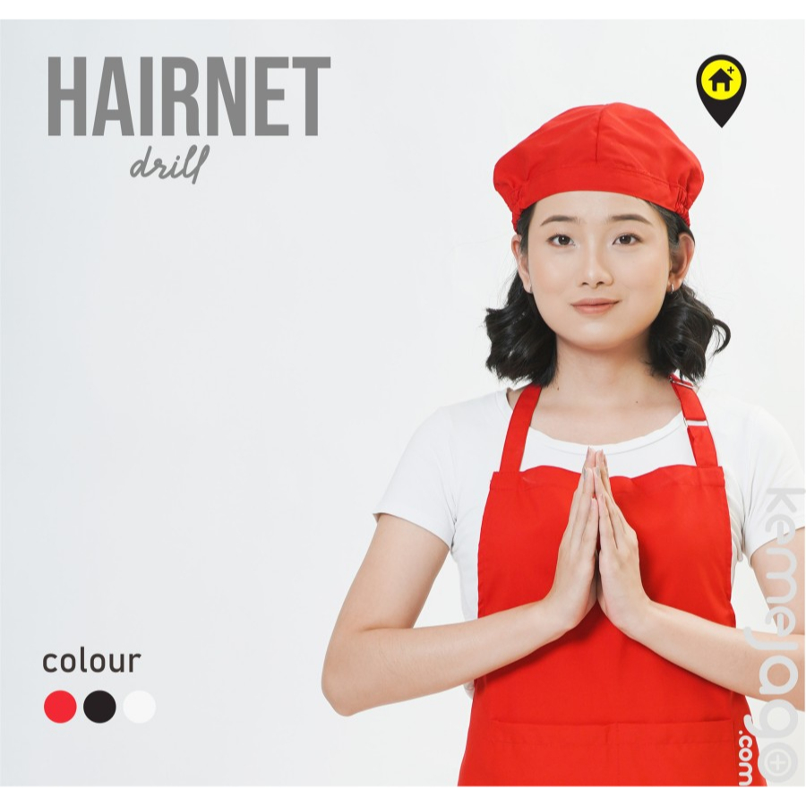 Jual hairnet kain, topi koki chef, penutup rambut, topi masak, topi ...