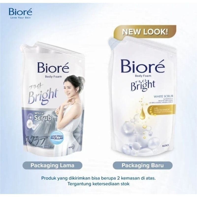 Jual Biore Bright Sabun Mandi Cair Pencerah White Scrub Refill - 400ml ...