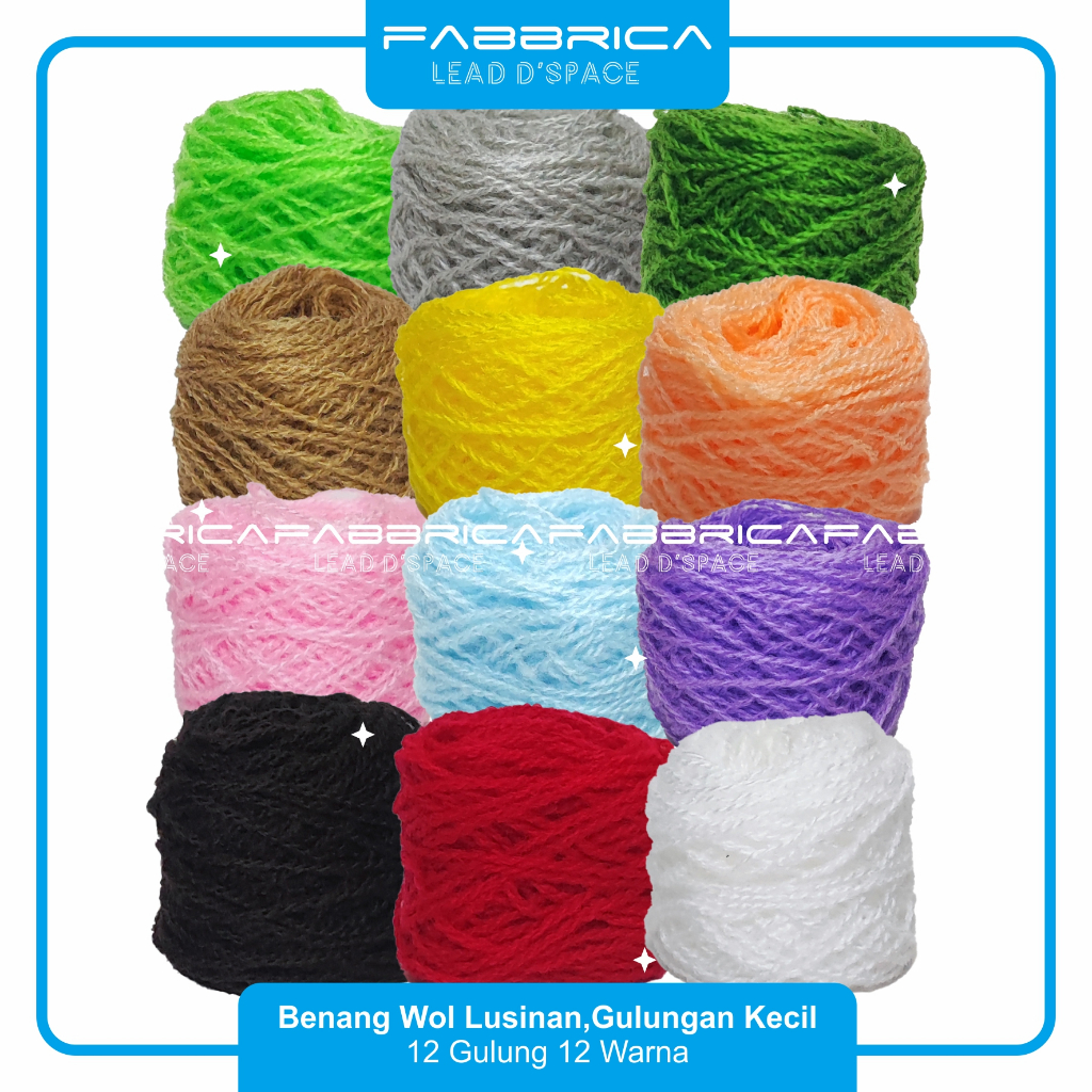Jual Fabbrica - Benang Wol Siet Yarn 12pcs / Benang Wool Sulam Lusinan ...