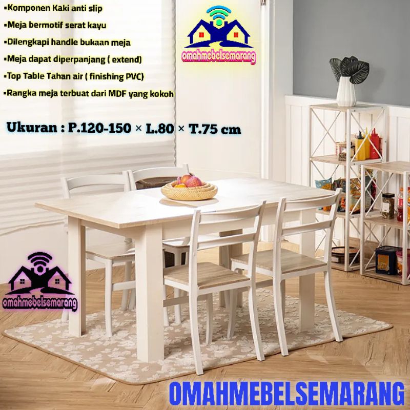 Jual Set meja makan EXTENDED OLYMPIC DTM LYRA Dining set minimalis ...