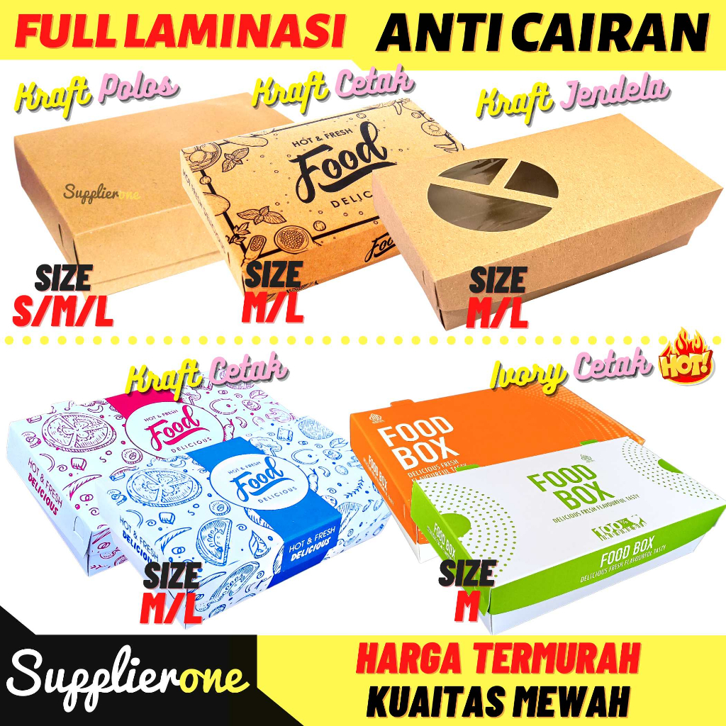 Jual Paper Lunch Box, Lunch Box Paper, Lunch Box SML,Lunch Box Kertas ...