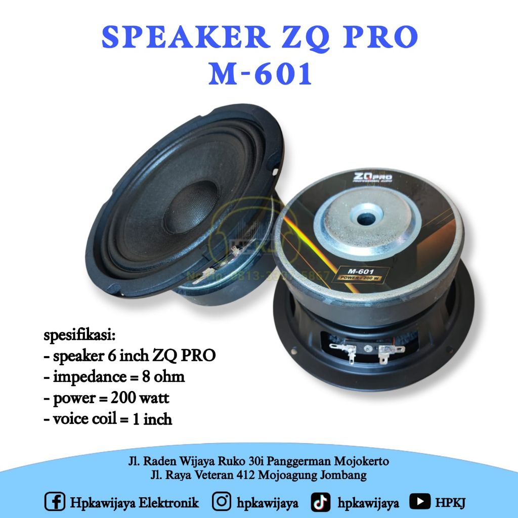 Jual SPEAKER ZQ PRO 6" M-601 speaker speker zqpro 6 inch M 601 | Shopee Indonesia