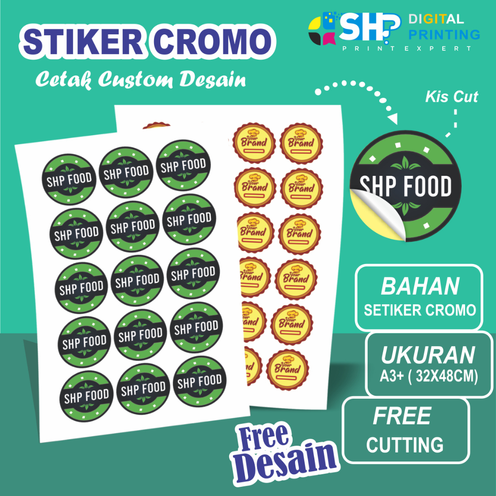 Jual Cetak Stiker Chromo A3+ Sticker Lebel Kemasan, Makanan Free ...
