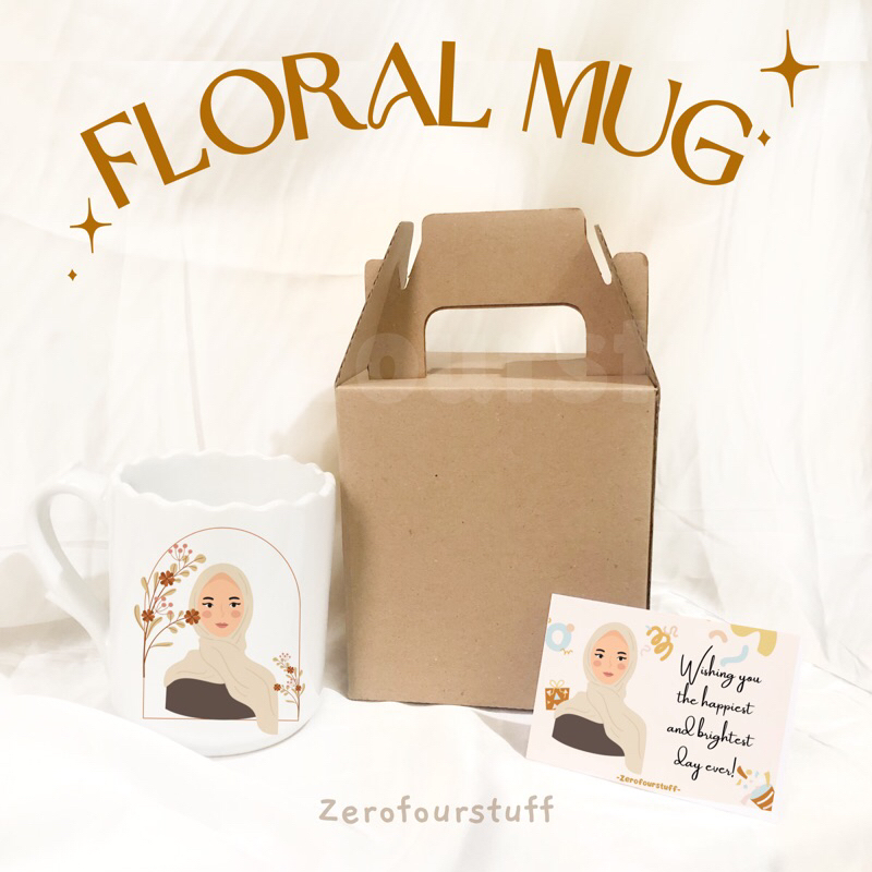 Jual MUG CUSTOM INISIAL / MUG FLORAL / MUG FLOWER / AESTHETIC / MUG ...