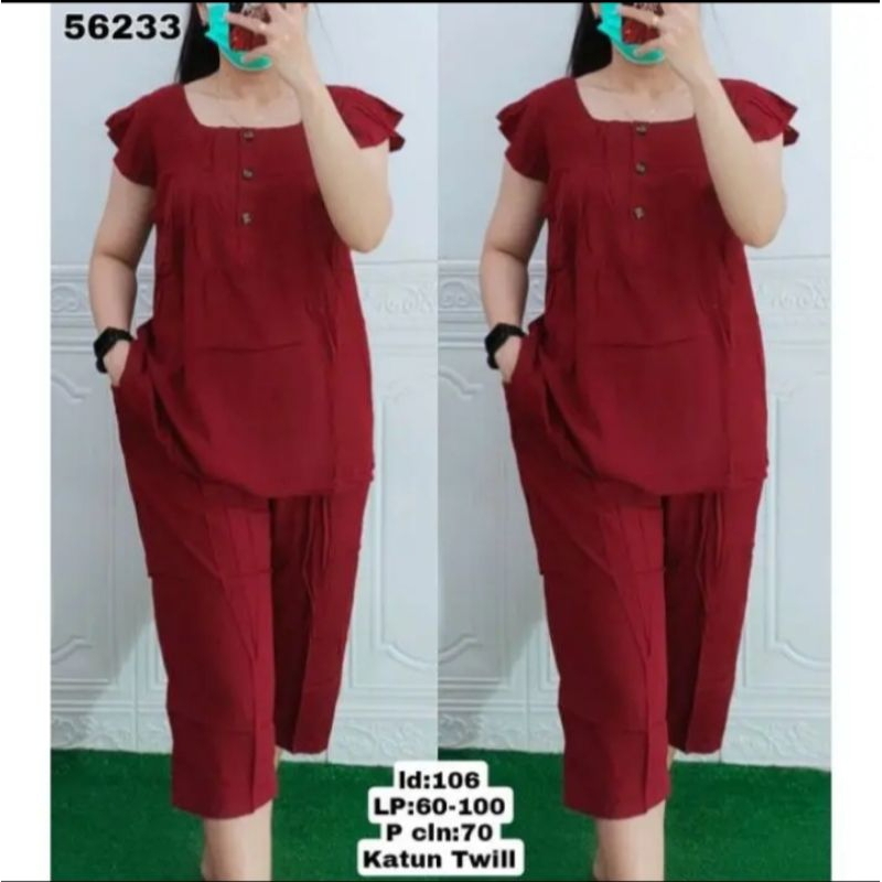 Jual Setelan Bangkok 7/8 Rayon Premium Adem/One Set Rayon Kancing ...