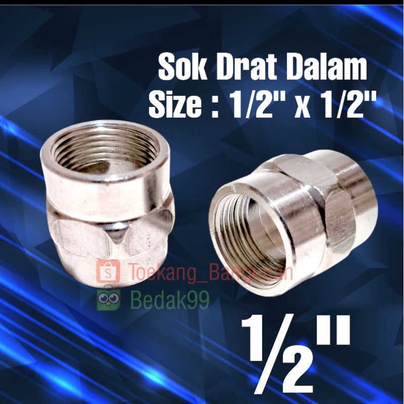 Jual Sambungan Sok Drat Dalam Stainless 1/2 x 1/2 / Vlok Sock SS ...