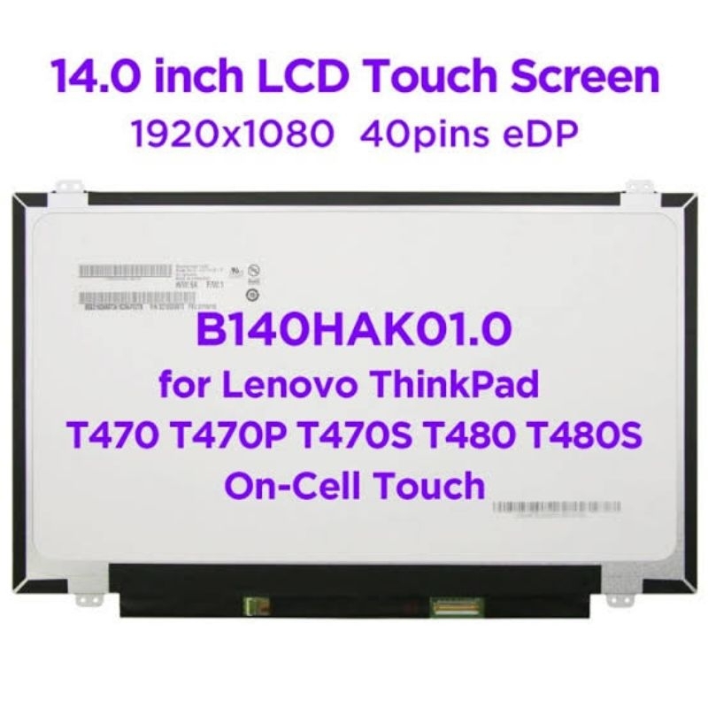 Jual LED LCD LENOVO THINKPAD T460 T460S T460P T470 T470P T470S T480 ...