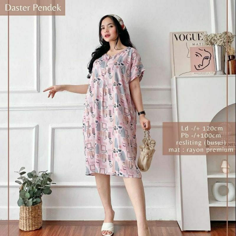 Jual Daster Rayon | Daster Motif Selutut Sleting Depan Busui Friendly ...