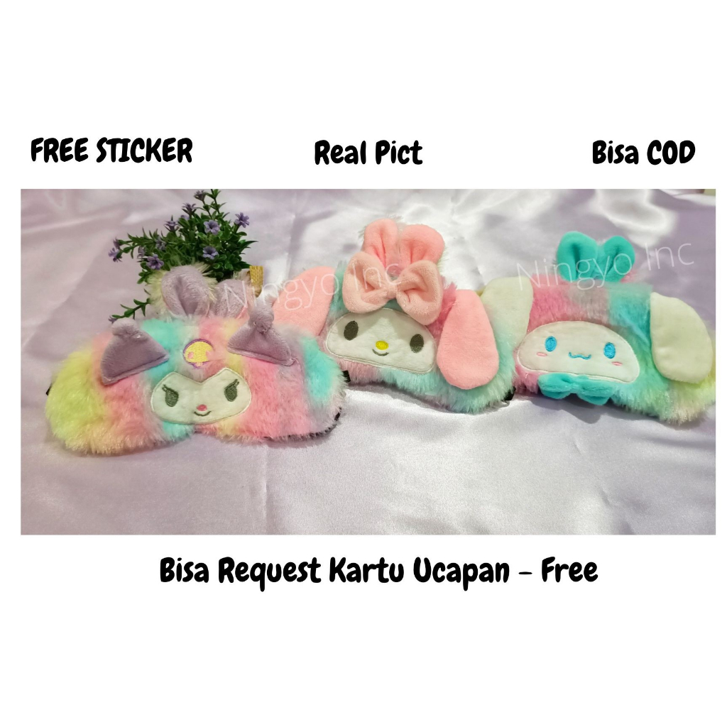 Jual PENUTUP MATA TIDUR SANRIO RABBIT RAINBOW EDITION TRAVEL SLEEP ...