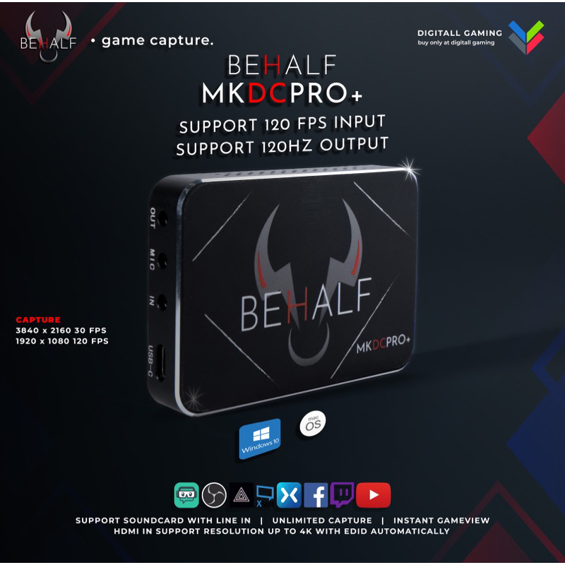 Jual BEHALF MKDCPRO+ GAME CAPTURE / HDMI CAPTURE LIVE STREAMING GAME 4K ...