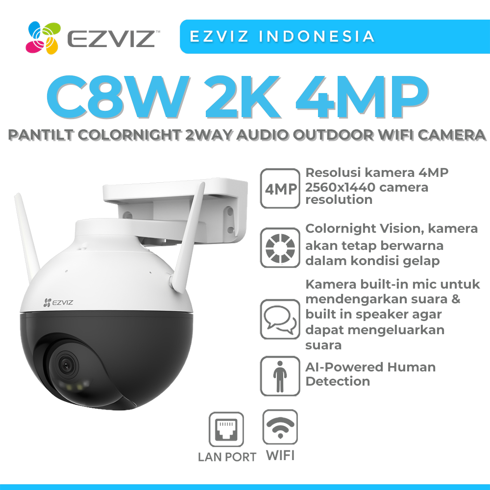 Jual EZVIZ C8W 4MP - 2K Plus Resolution Color Night Vision Pan & Tilt ...