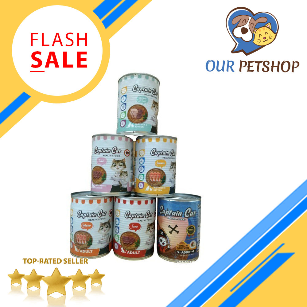 Jual Captain Cat Food Makanan Kucing Kaleng Wet Food Adult / Kitten ...