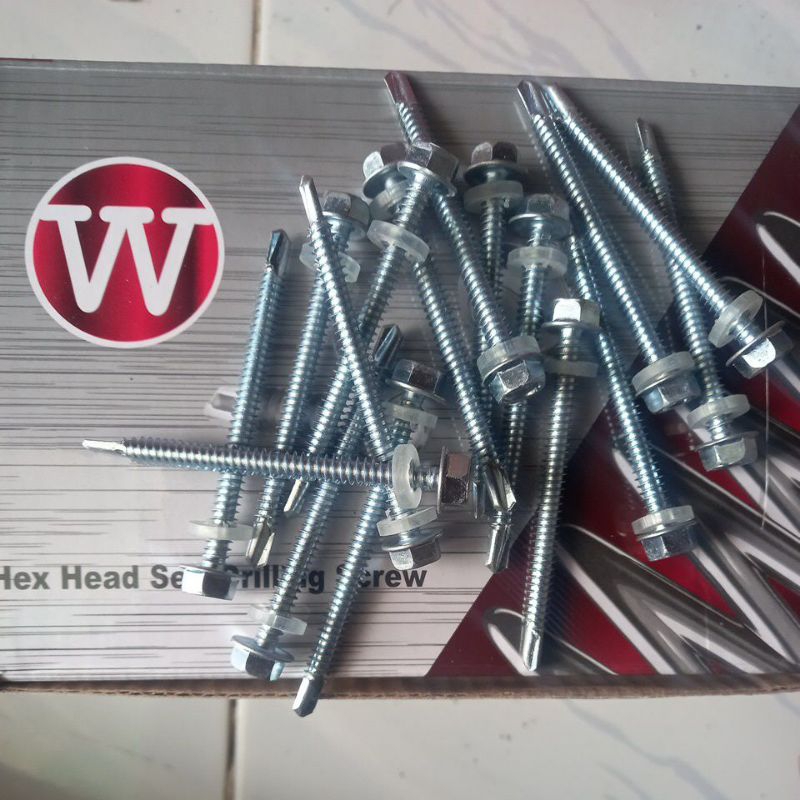 Jual 300 pcs baut drilling 12x60 merk W, baut galvalum, baut baja ...