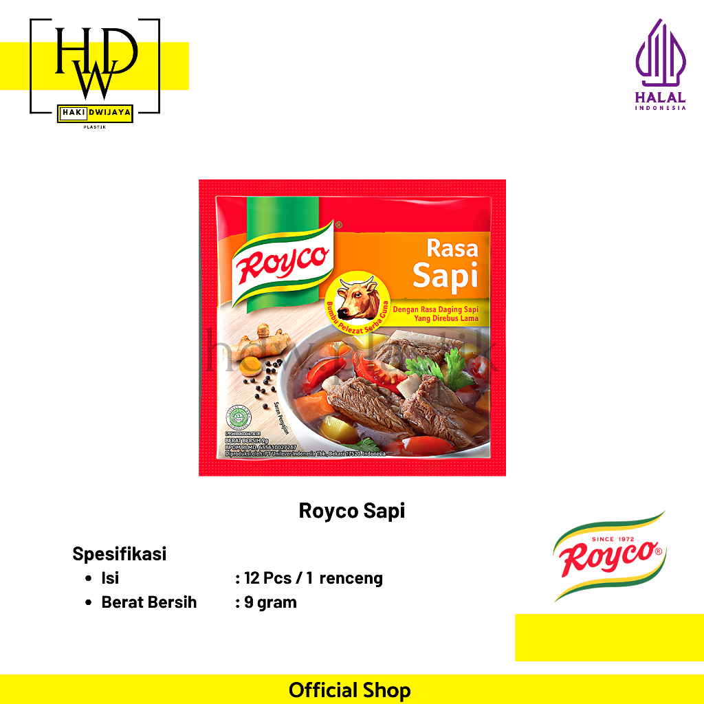 Jual [12 Pcs] Royco Bumbu Penyedap Rasa Sapi Bubuk Kemasan Sachet 9gr ...
