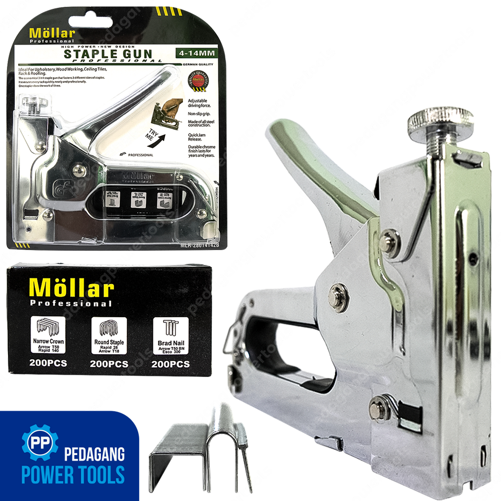 Jual STAPLE GUN MOLLAR 3 WAY TACKER MLR-28014142B STAPLES JOK TEMBAK ...