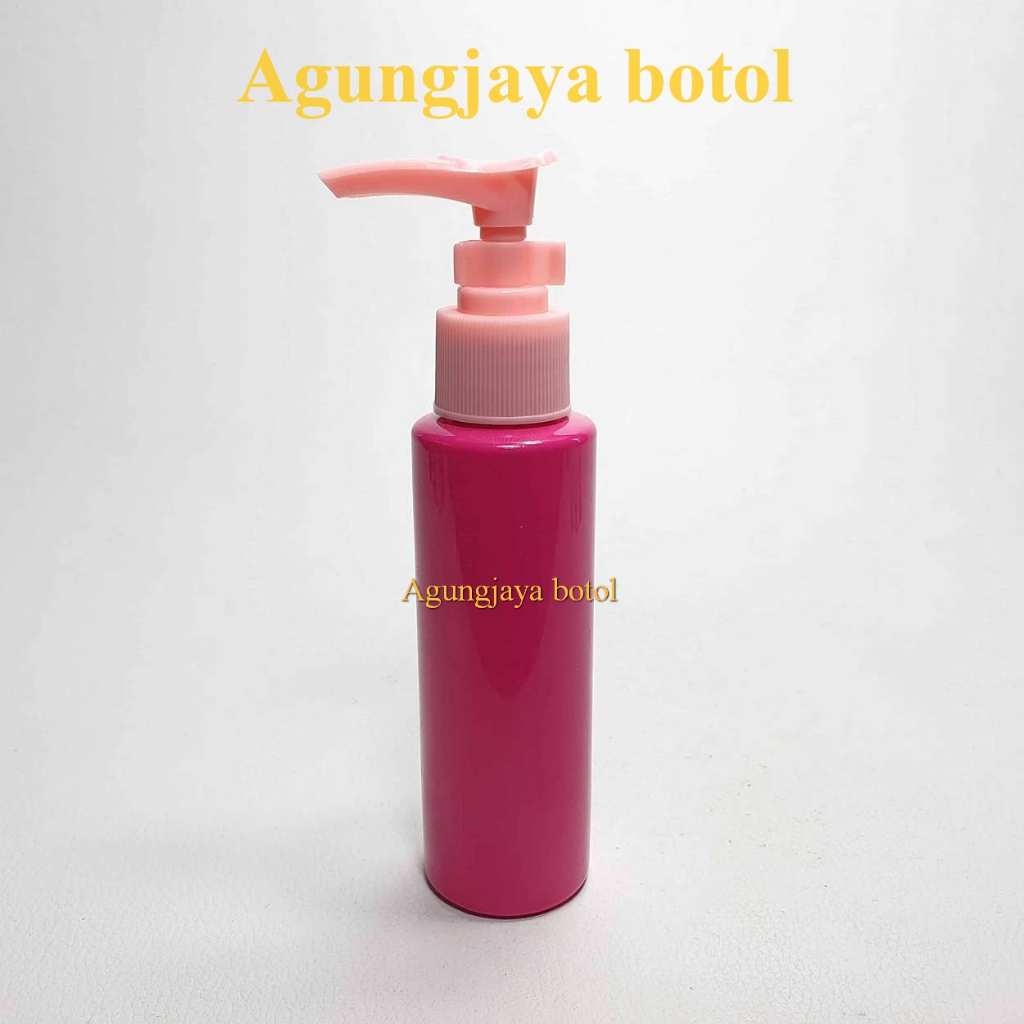 Jual Botol Pet 100 Ml Rf Panjang Merah Tutup Pump Lotion Neck 24 ...