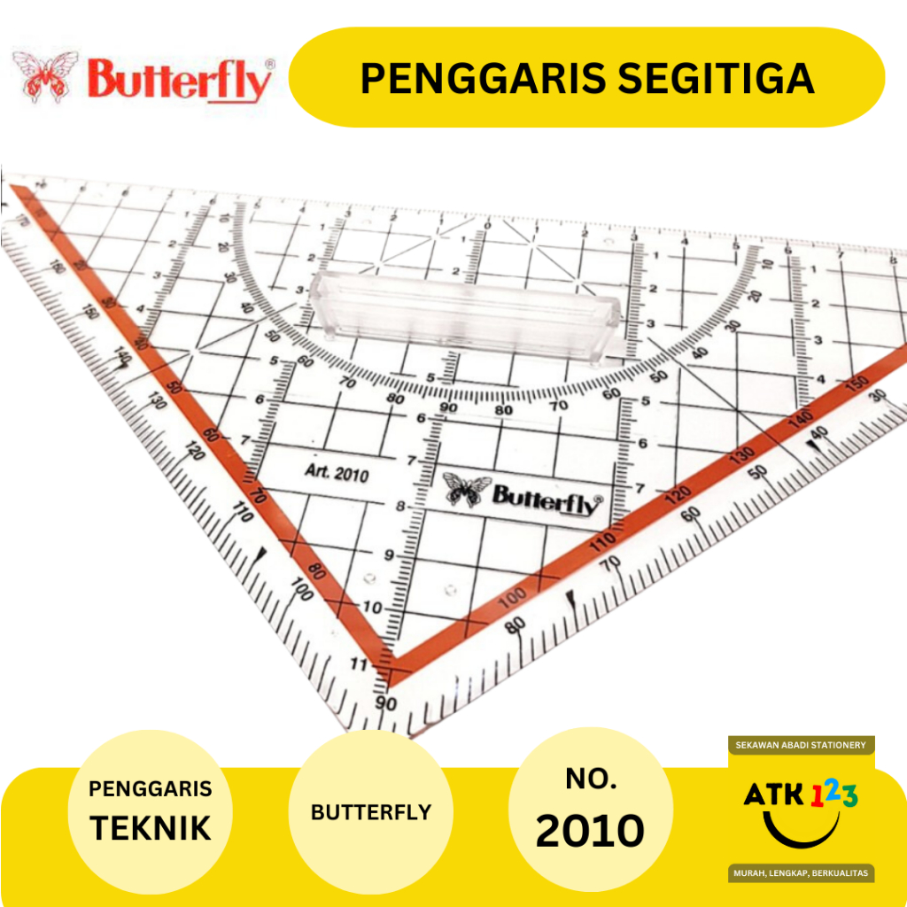 Jual Penggaris Teknik / Penggaris Segitiga Merk Butterfly No. 2010 ...