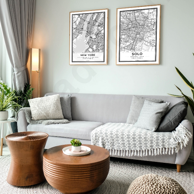Jual Hiasan Dinding Walldécor POSTER MAPS CUSTOM PART 3 uk. 40x60cm ...