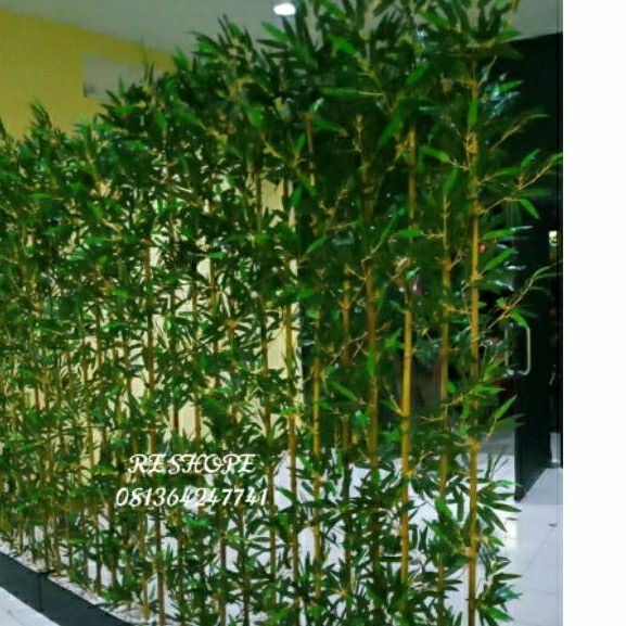 Jual Batang Bambu 2M/Daun Bambu Hias Bunga Plastik/Pohon Artificial ...
