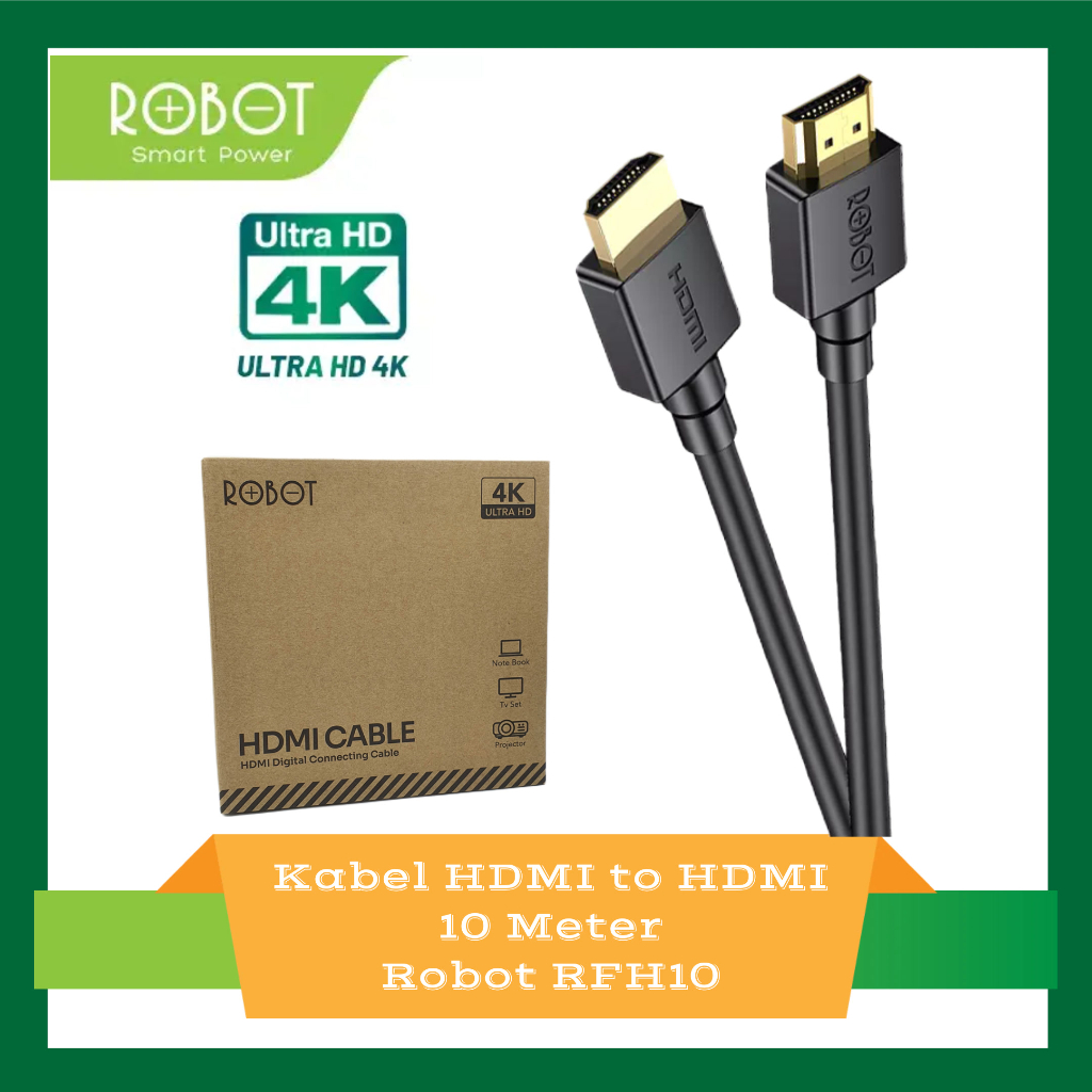 Jual Kabel HDMI to HDMI Robot RFH10 10 Meter - Black | Shopee Indonesia