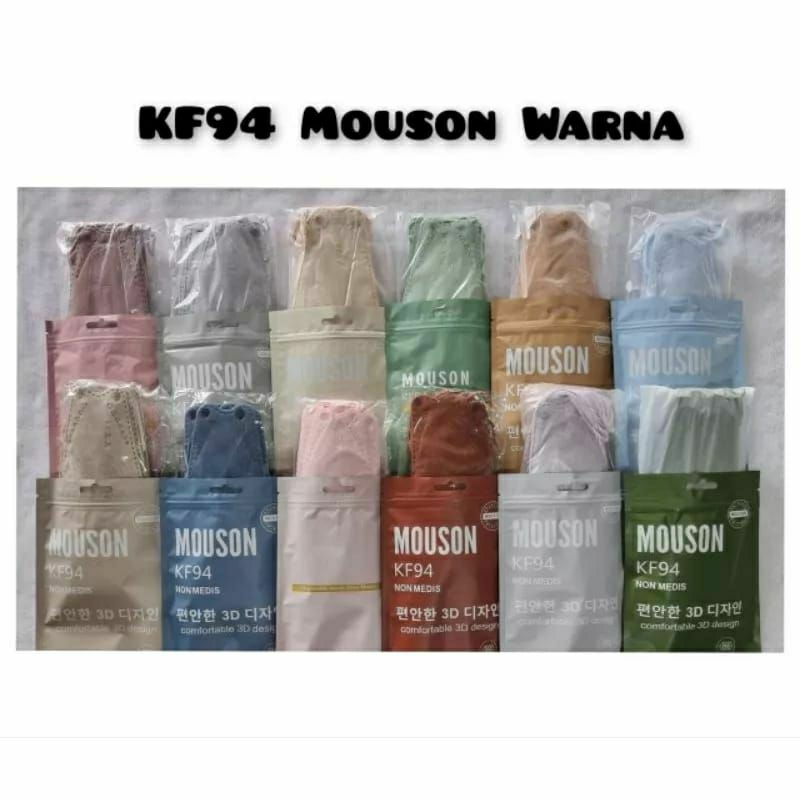 Jual MASKER KF94 Mouson Warna 4Ply isi 10 & Masker KF 94 | Shopee Indonesia