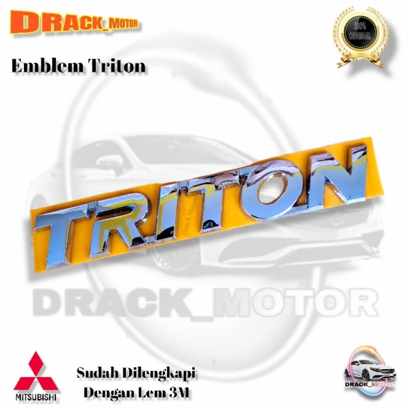 Jual Emblem Tulisan Triton Chrome Original/Logo Emblem Tulisan Triton ...