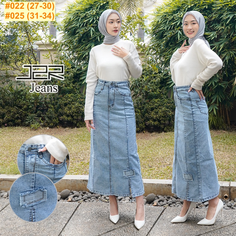 Jual J2R - Rok jeans panjang kancing depan hitam // rok jeans wanita ...