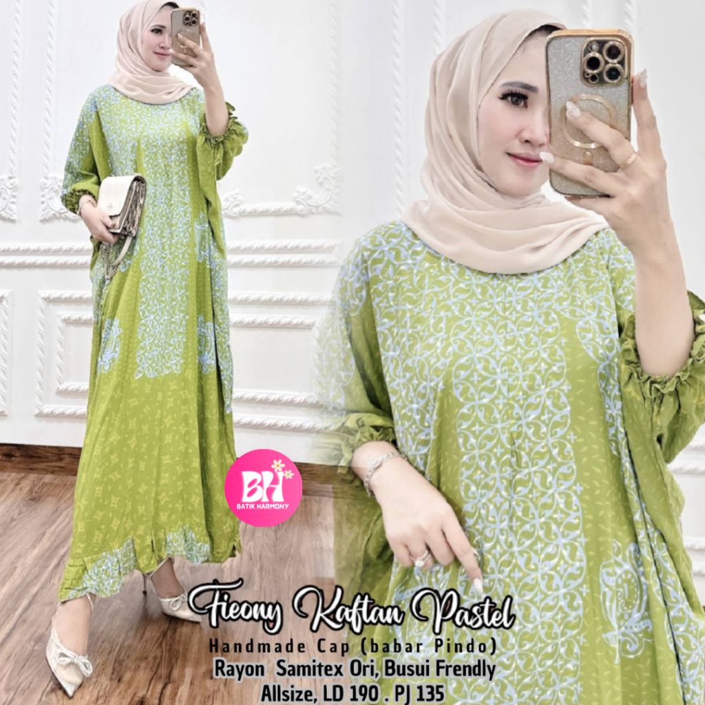 Jual Kaftan Fieony Cap Pastel Premium Halus dan Tebal - Elegan dengan 5 ...