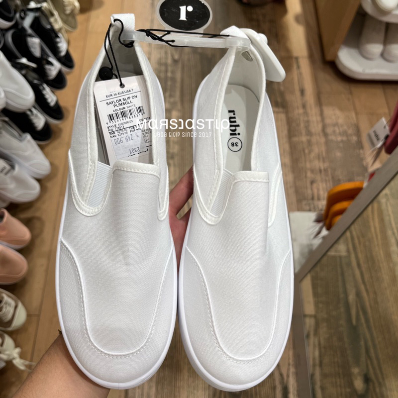Jual PROMO‼️Slip On Rubi Shoes Saylor Plimsoll White | Shopee Indonesia