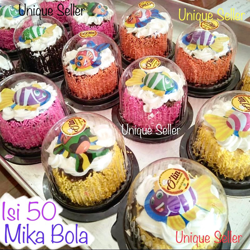 Jual [Isi50] Mika Bola Bulat Diameter 8.4 cm Tinggi 8 cm / Mika Cake ...