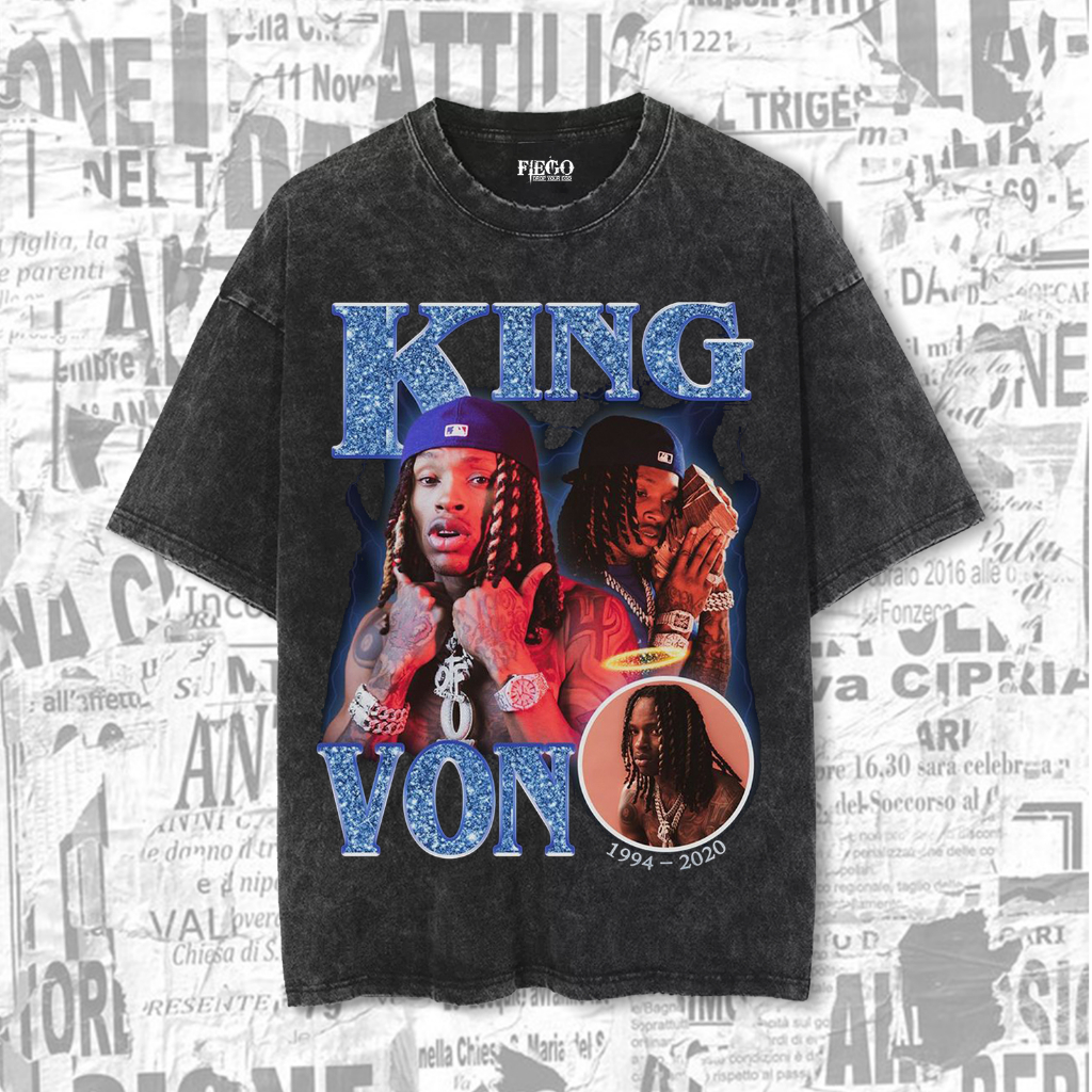 Jual Fiego "KING VON" | Premium Oversize T-Shirt | Stone Wash | Kaos ...