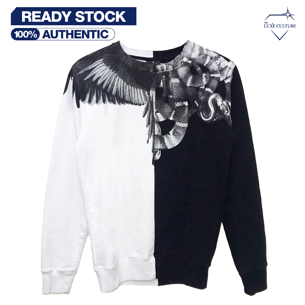 Jual Marcelo Burlon Wing Snake Grey Crewneck Sweater / Switer Jaket ...