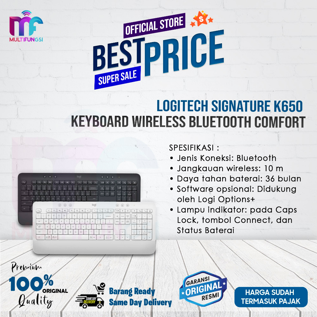 Jual Logitech Signature K650 Keyboard Wireless Bluetooth Comfort ...