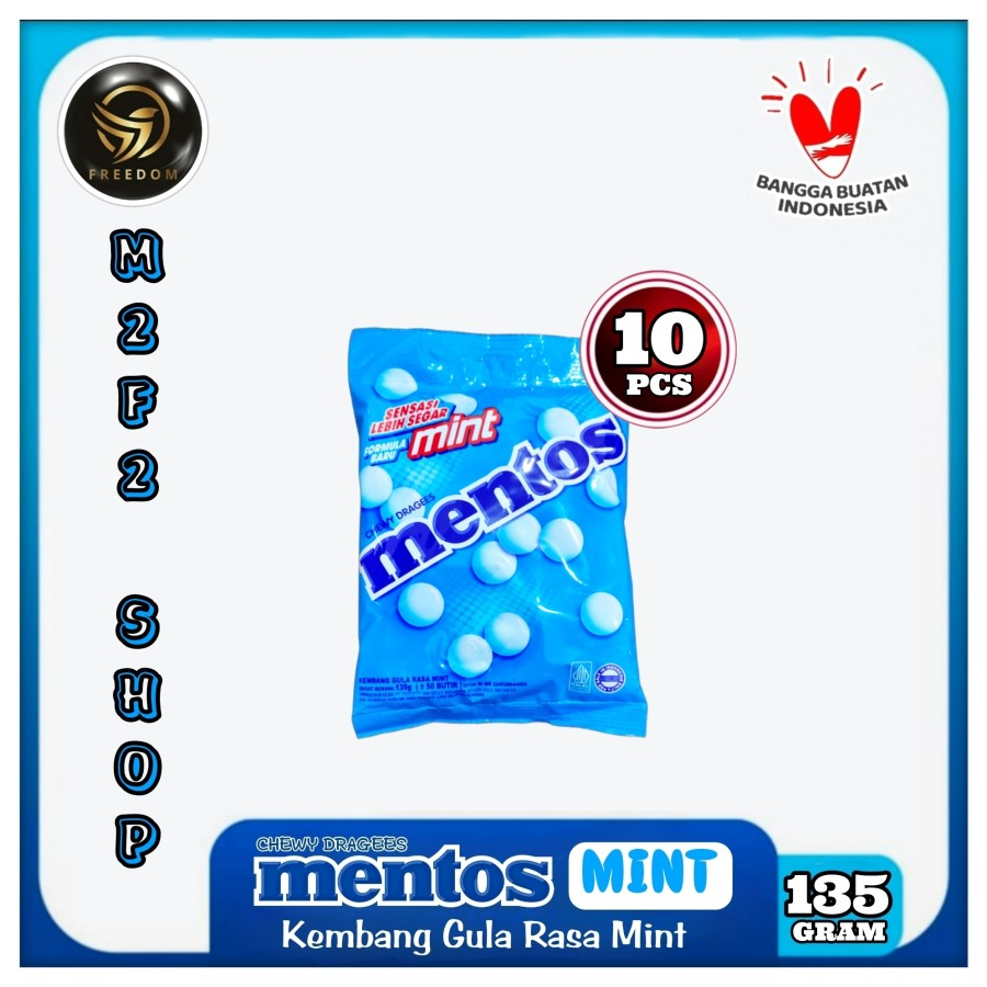 Jual Permen Mentos Mint Chewy Dragees Bag | Rasa Original - 135 gr ...