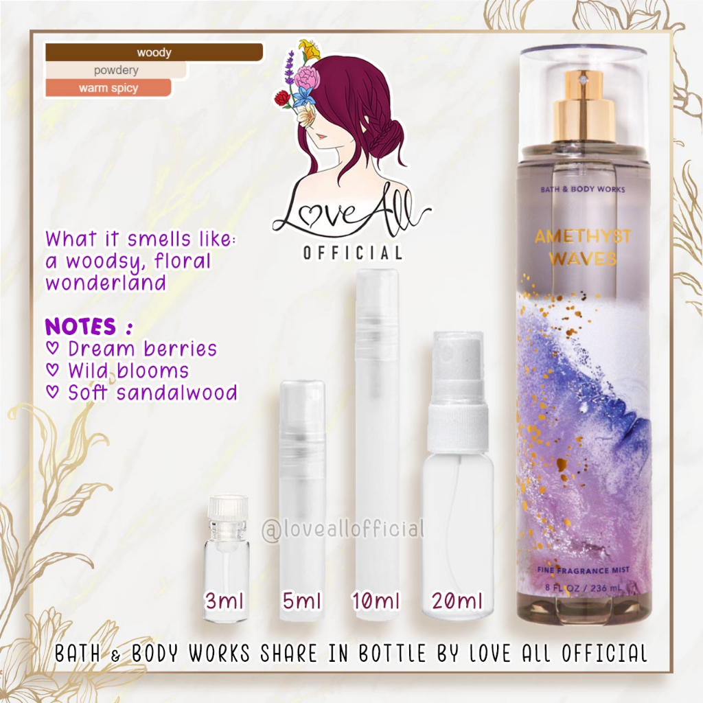 Jual AMETHYST WAVES Bath and Body Works Body Mist share in bottle ...